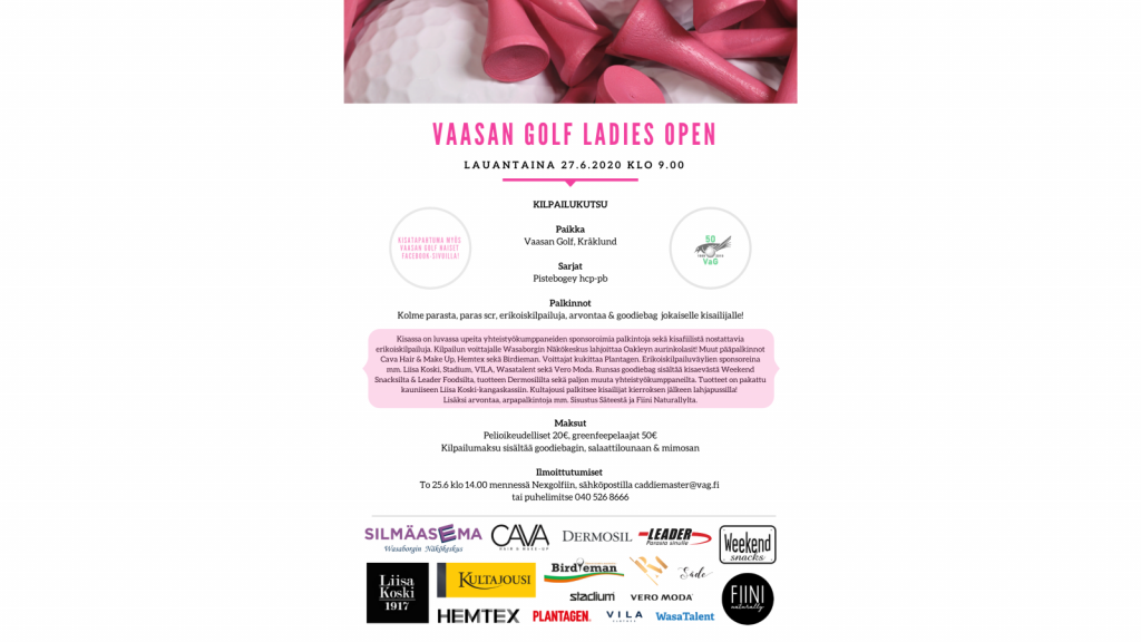 Vaasan Golf Ladies Open la 27.6.2020 | Vaasa