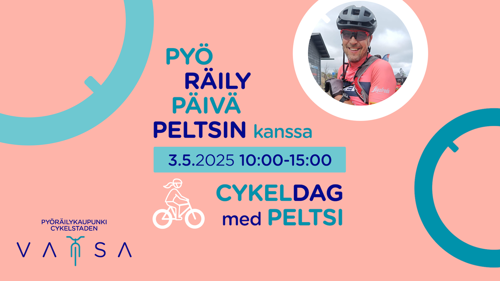 I Vasa firas cykeldagen på lördag 3.5 – Mikko ”Peltsi” Peltola deltar! | Vaasa