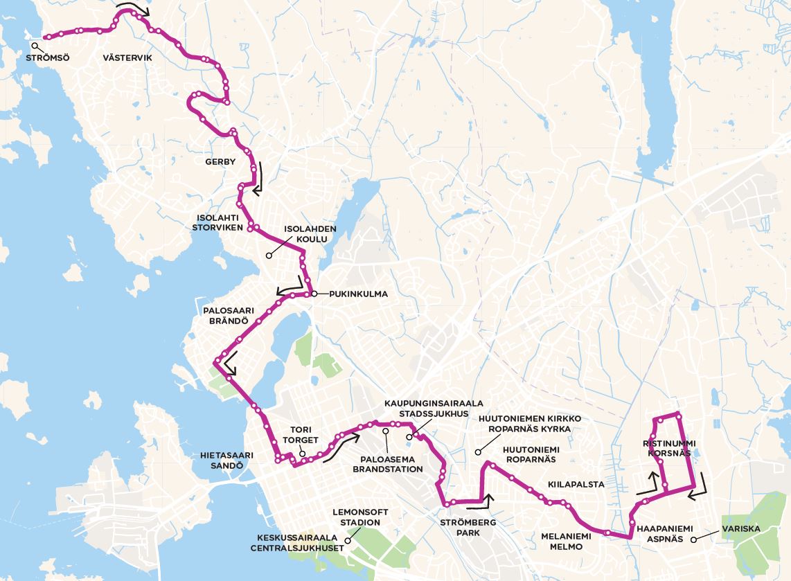 Bus schedules and routes | Vaasa