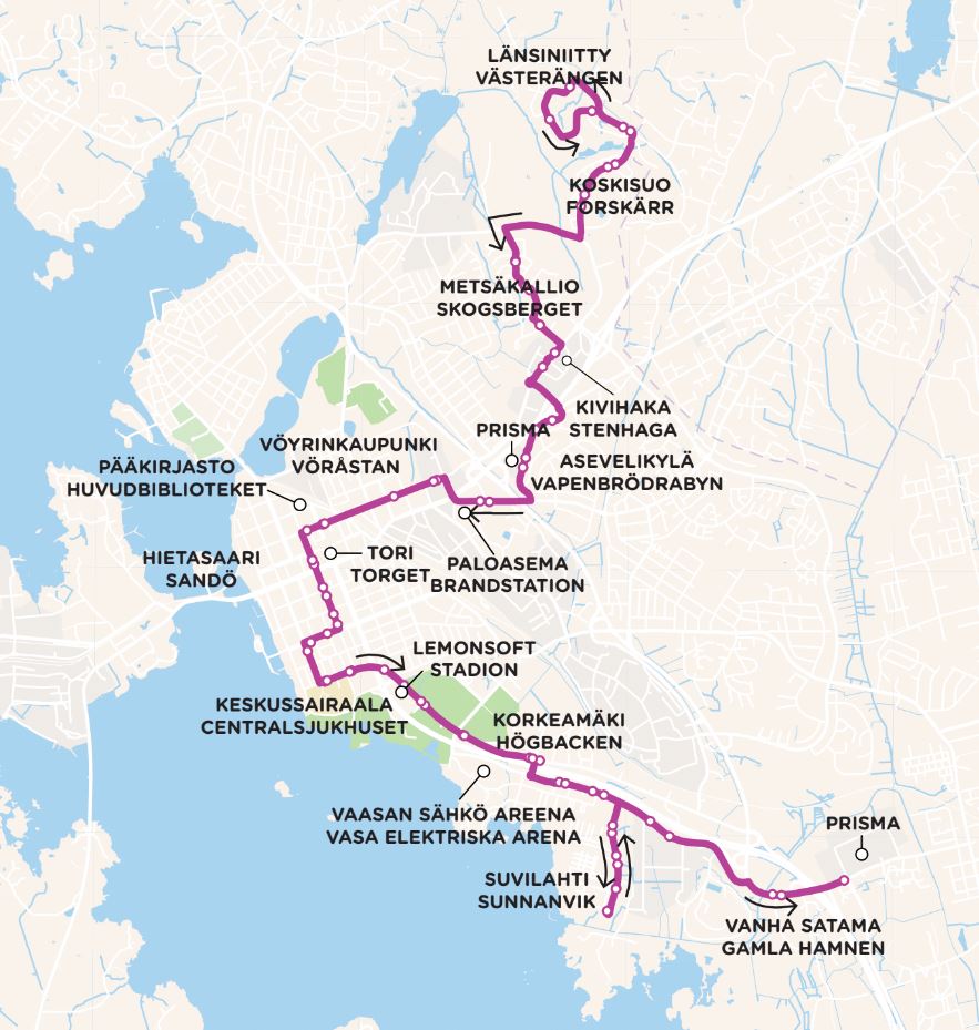 Bus schedules and routes | Vaasa