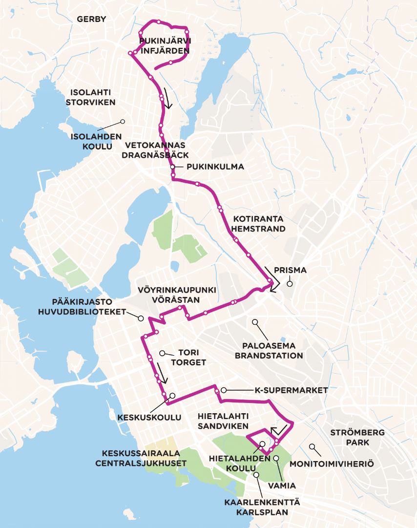 Bus schedules and routes | Vaasa