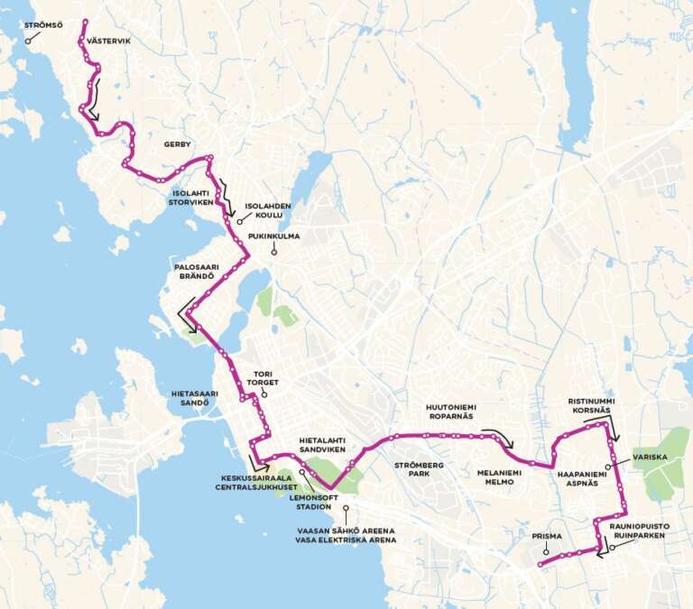 Bussiaikataulut ja reitit | Vaasa