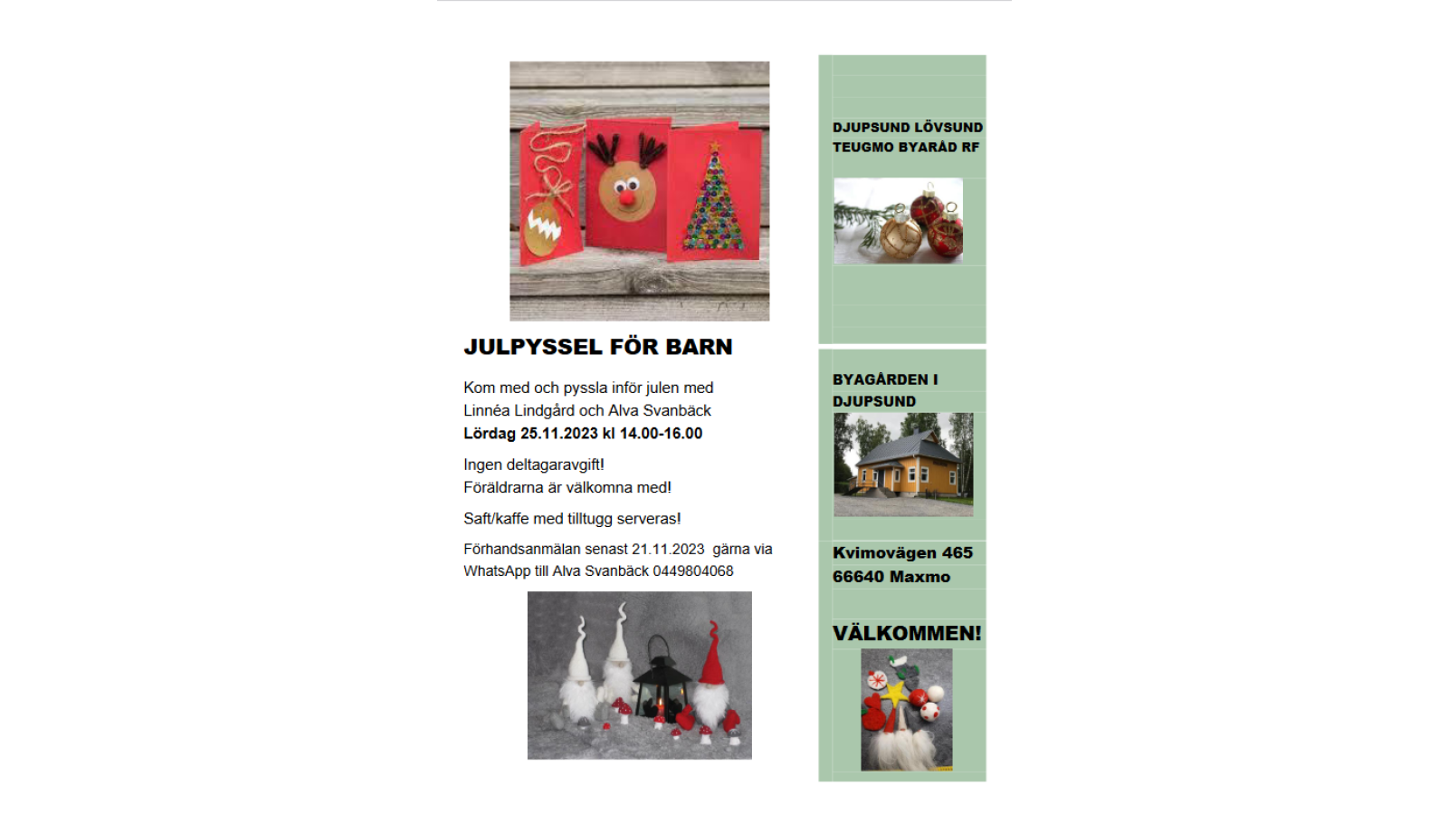 JULPYSSEL FÖR BARN | Vaasa